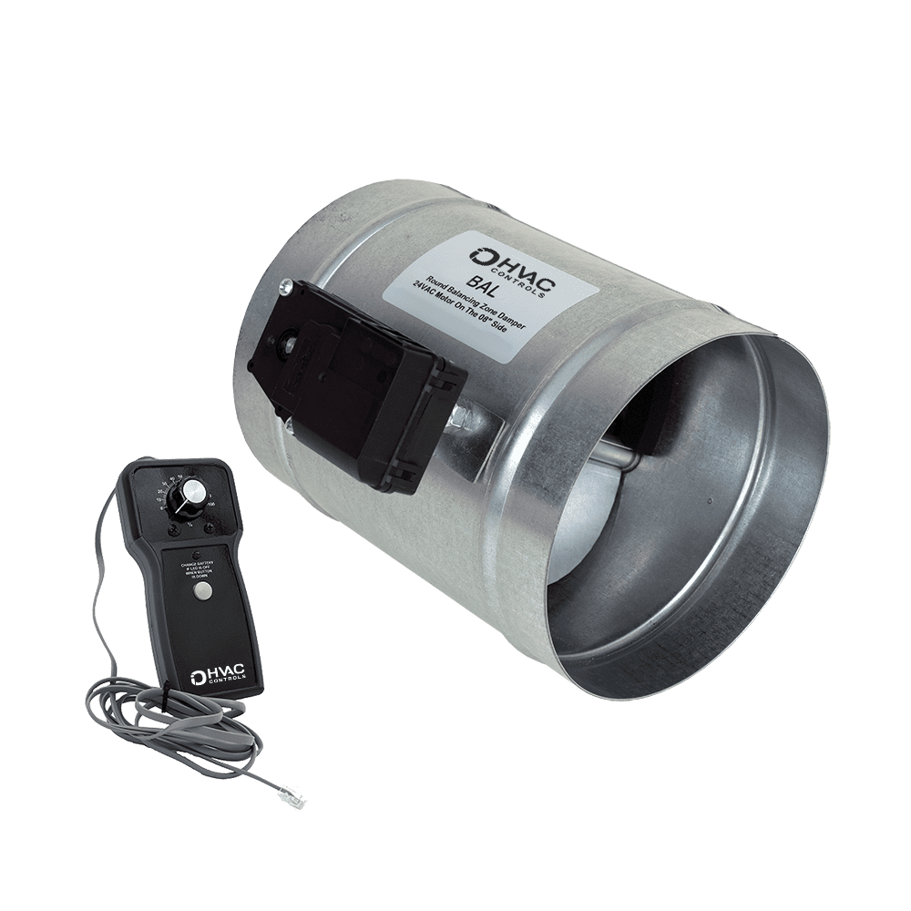 iO HVAC Controls Round Electronic Remote Balancing Damper with Actuator BAL-XX